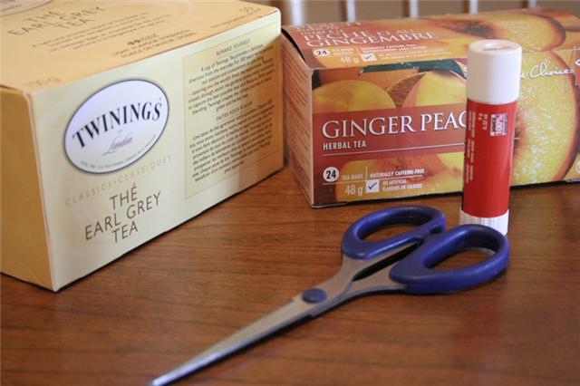 Re-purposing a tea box for home organization - I'm an Organizing Junkie